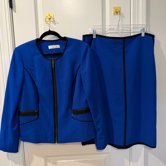 Kasper | Skirts | Kasper Blue Womens Skirt And Jacket Set | Poshmark